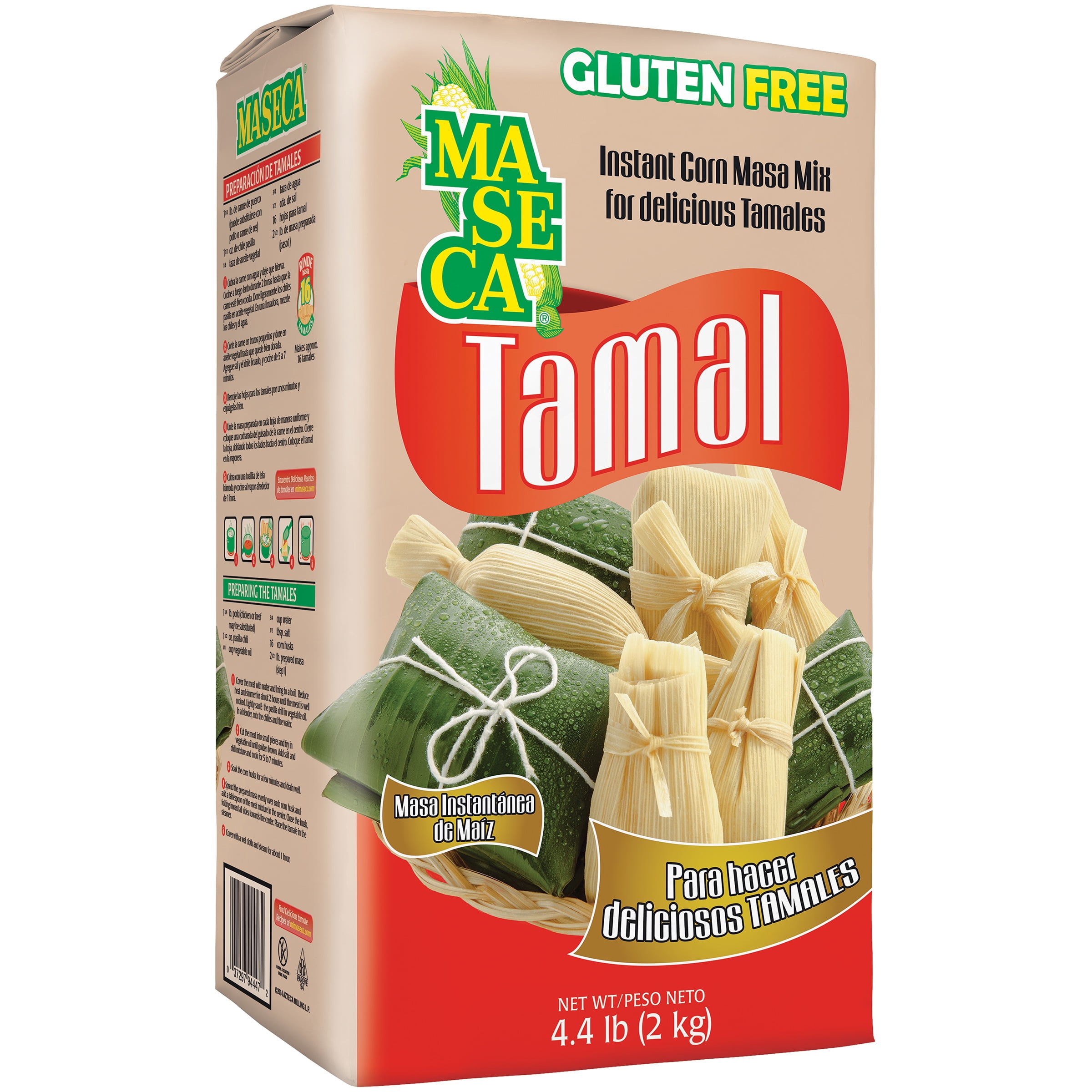 (3 Pack) Maseca Tamal Gluten Free Instant Corn Masa Mix, 4.4 lb ...