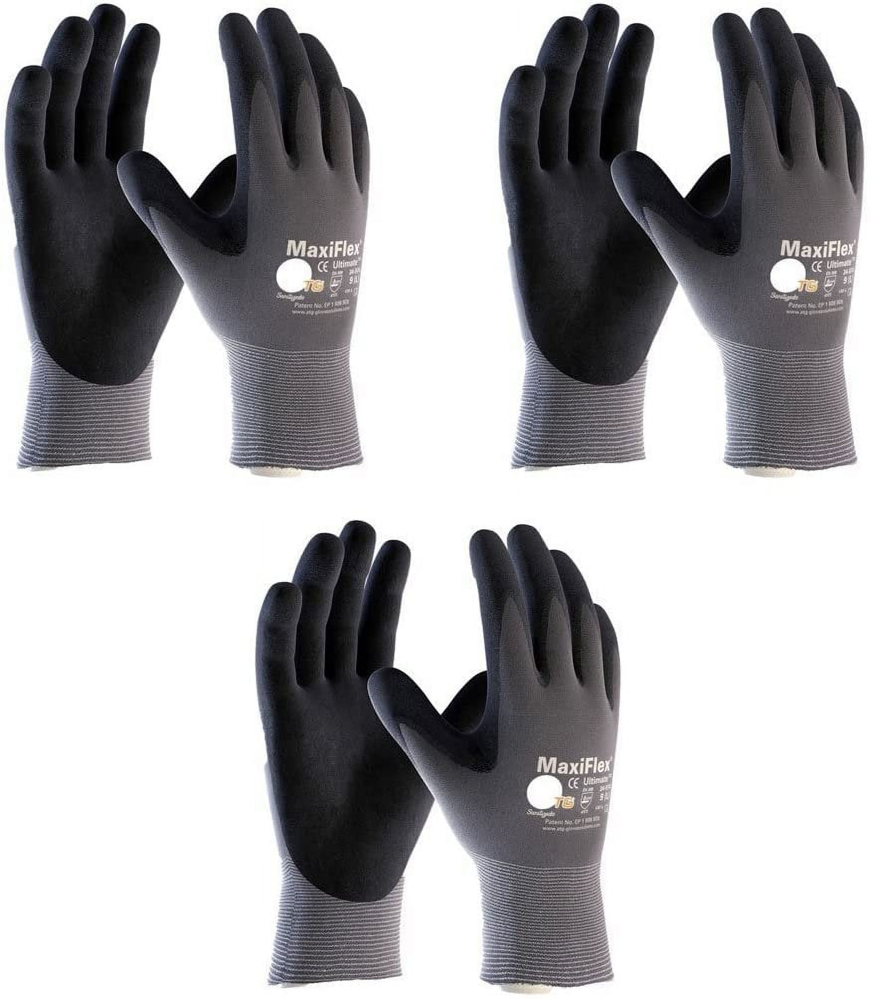 3 Pack MaxiFlex 34-874/M Gloves Nitrile Micro-Foam Grip Palm & Fingers - Excellent Grip and ...