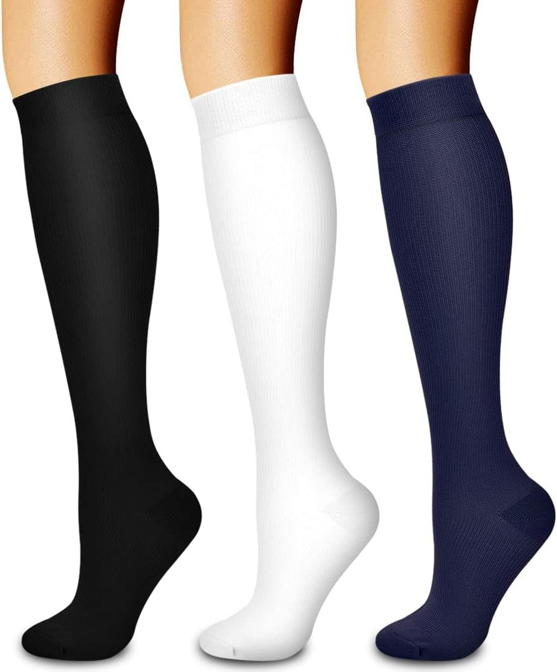 3 Pack Medical Compression Socks - Compression Long Socks for Women and ...