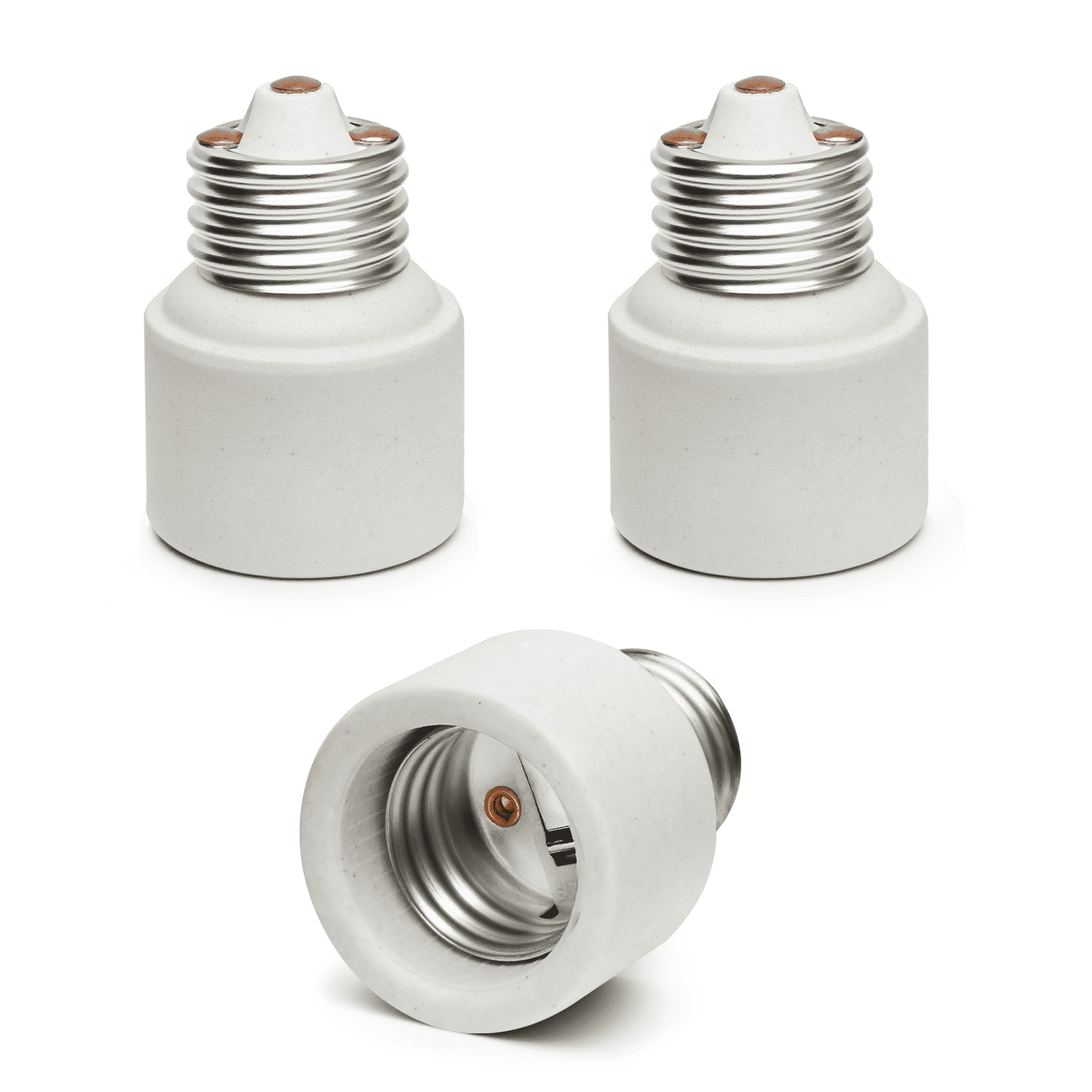 3 Pack Medium Screw Base to Medium Base Light Socket Porcelain Extender ...
