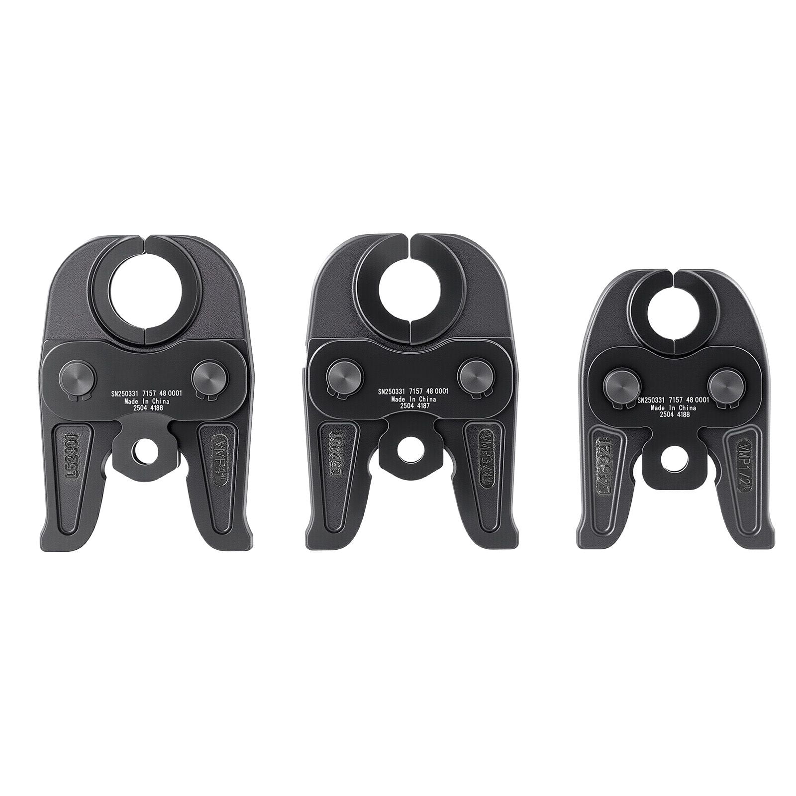 3 Pack Mega Press Carbon Steel Pipe Crimp Jaws 1/2", 3/4", 1 ...