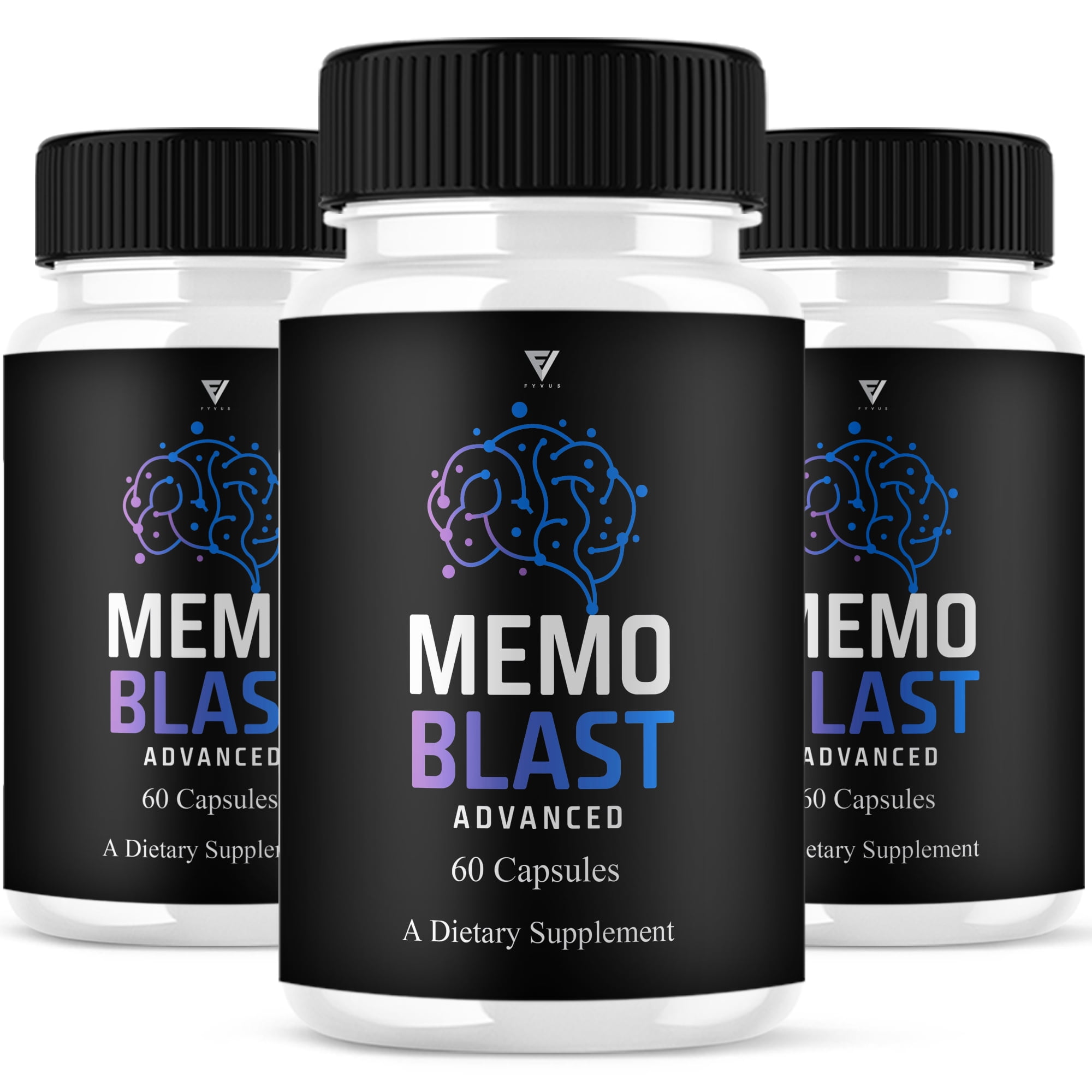 (3 Pack) Memo Blast Premium Nootropic Supplement, MemoBlast Pills (180 ...