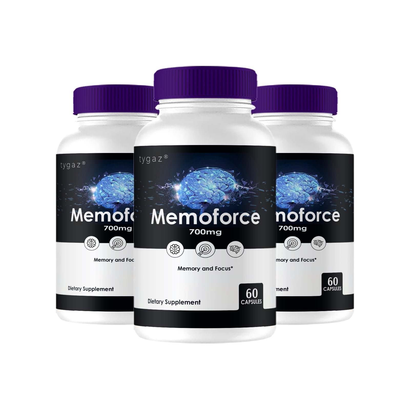 (3 Pack) Memo Force - MemoForce Pill Supplement - Walmart.com
