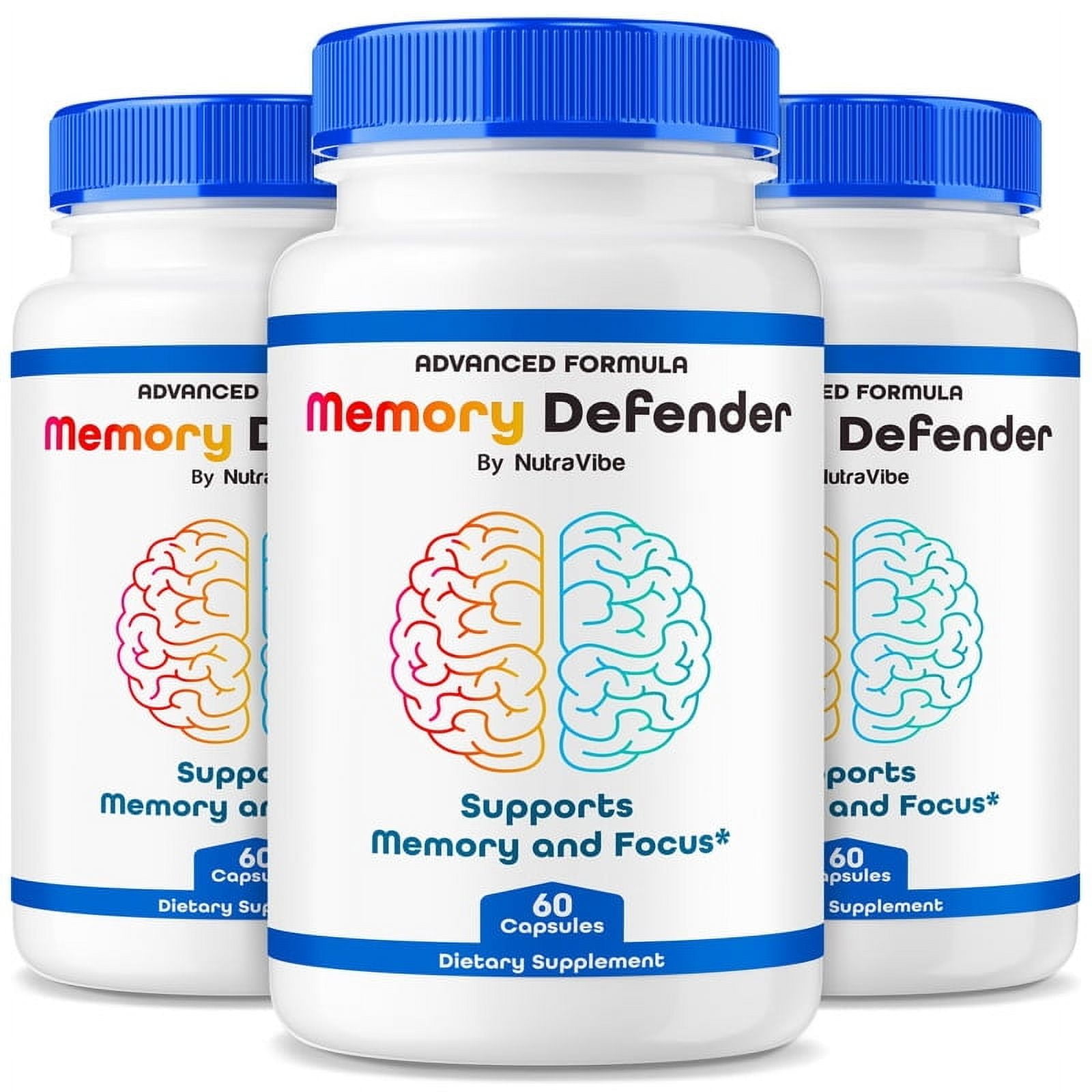 (3 Pack) Memory Defender Brain and Memory Pills – Premium Capsules for ...