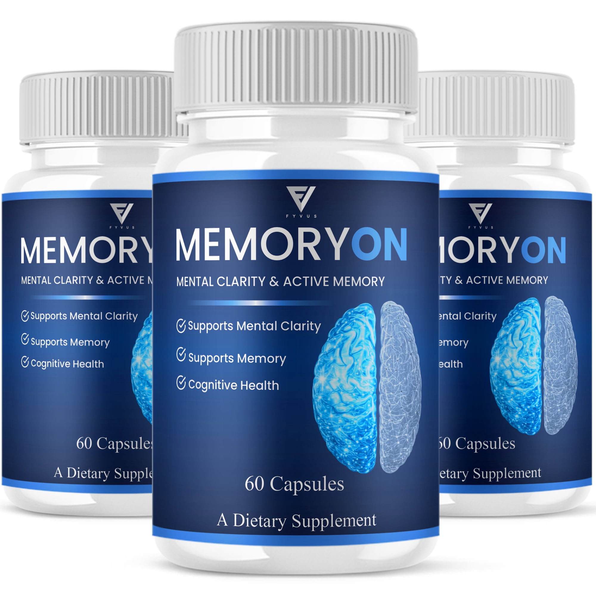 (3 Pack) MemoryOn Brain Supplements, Memory On Premium Nootropic (180 ...