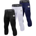 3 Pack Mens Compression Pants 3 4 Workout Dry Fit Baselayers Underwear