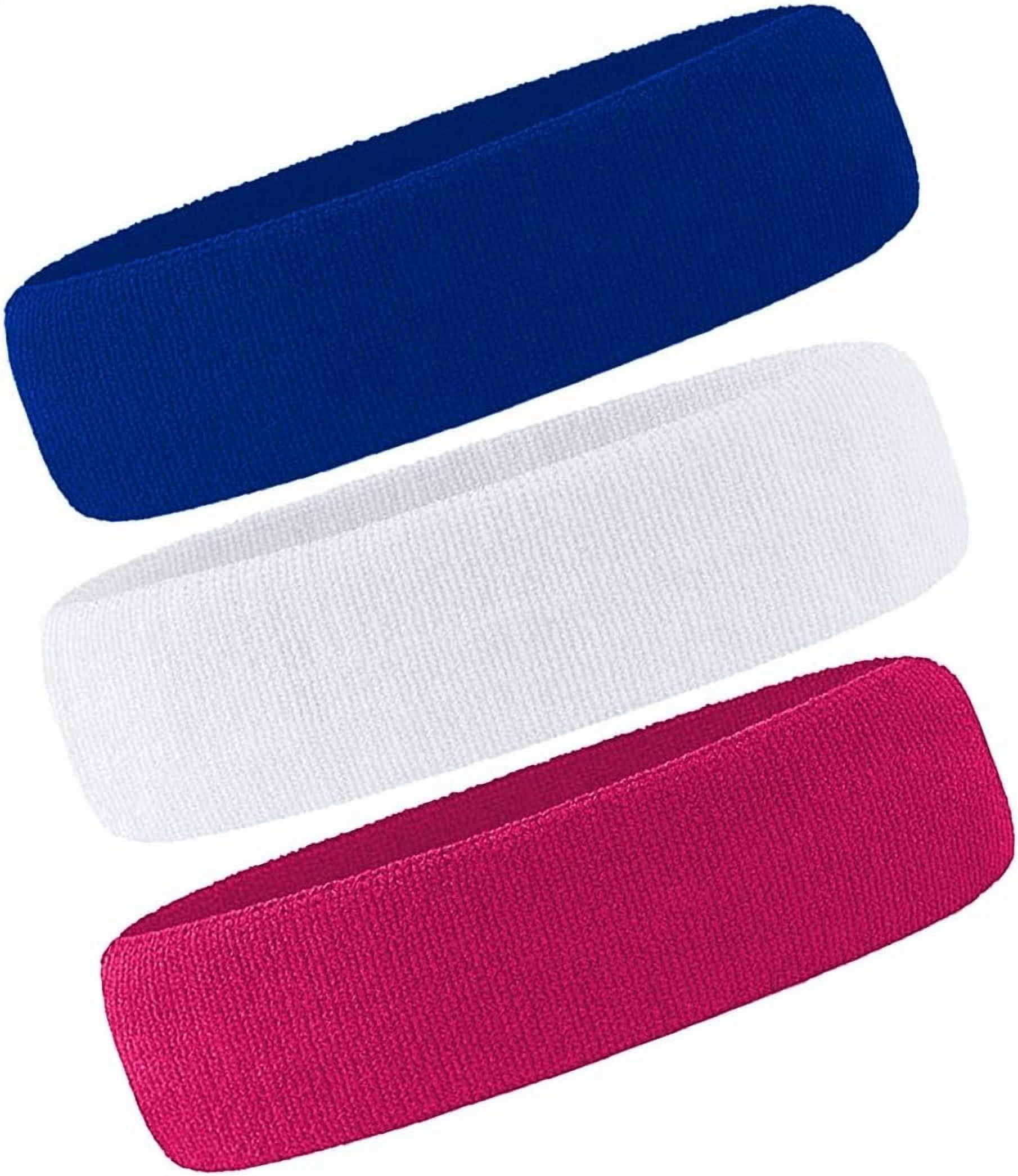 3 Pack Men & Women Sweatband Headband Terry Cloth Moisture Wicking for ...