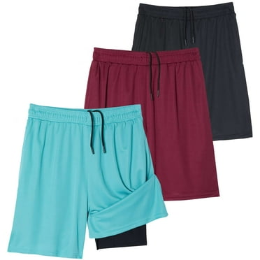 YUSHOW Men's Mesh Compression Shorts, Size L, 3 Pack for Running, Gym ...