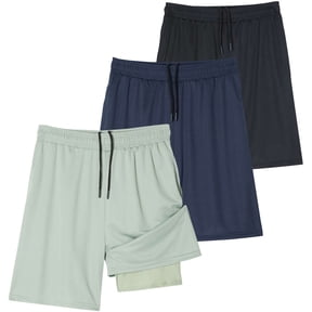 TELALEO Mens 2 in 1 Running Workout Shorts with Liner and Pockets Dry ...
