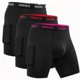 3 Pack Men's Athletic Boxer Briefs with Side Pocket, High Waisted ...