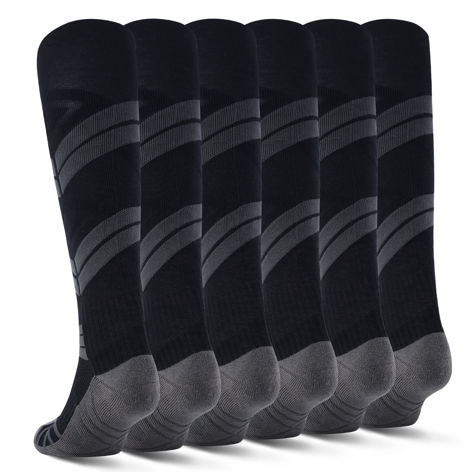 Mqamex Men's Compression Socks 3 Pairs, 15-20mmHg Athletic Mid-Calf ...