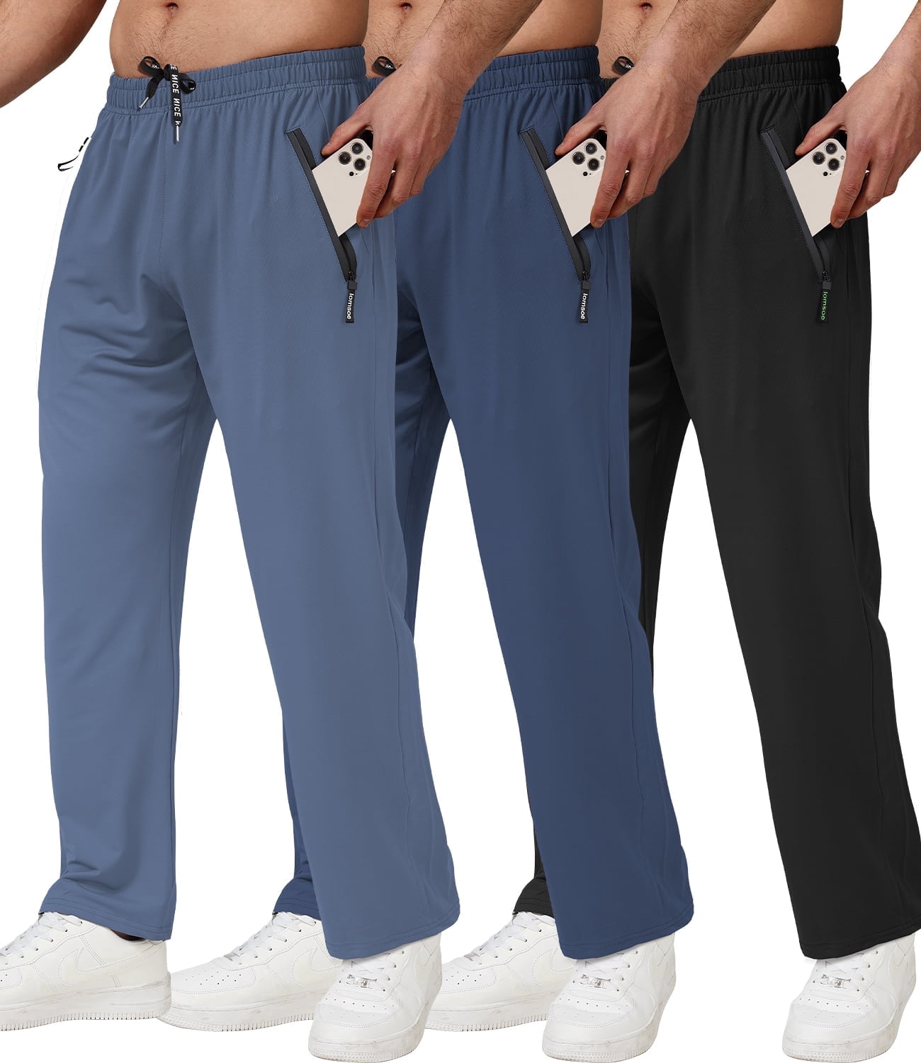 Potopok 3 Pack Men's Sweatpants with Zip Pockets,Joggers Pants ...