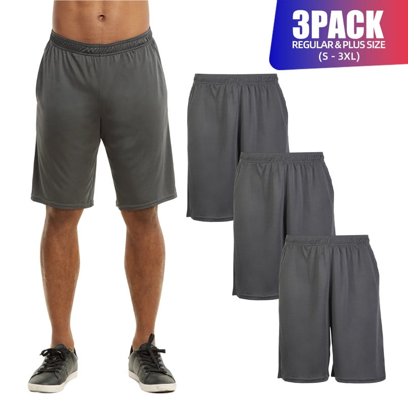 3 Pack Men’s Athletic Shorts Running with Pockets Drawstring S-3XL ...