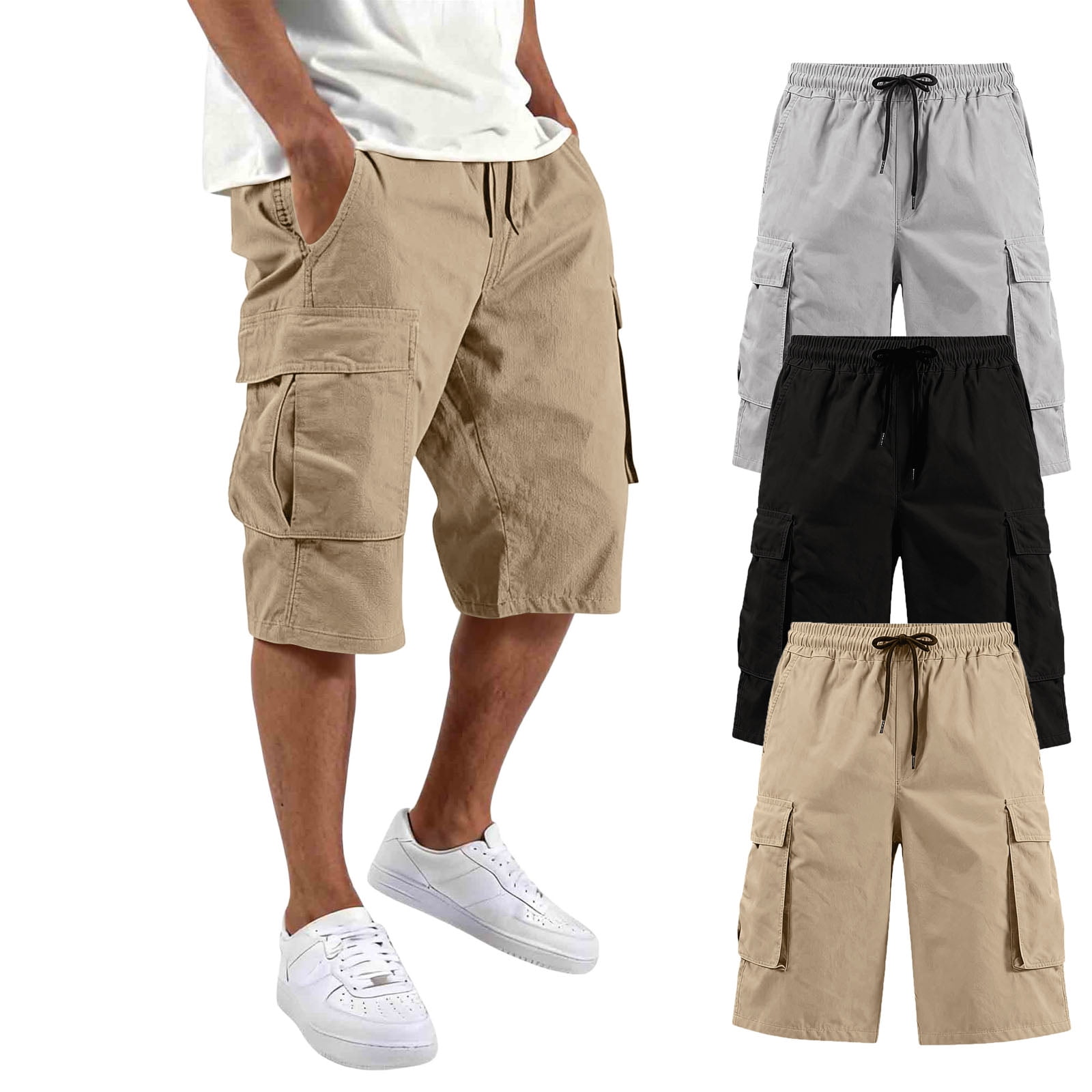 3-Pack：Men's Cargo Shorts Baggy Outdoor Tactical Shorts Summer Casual ...