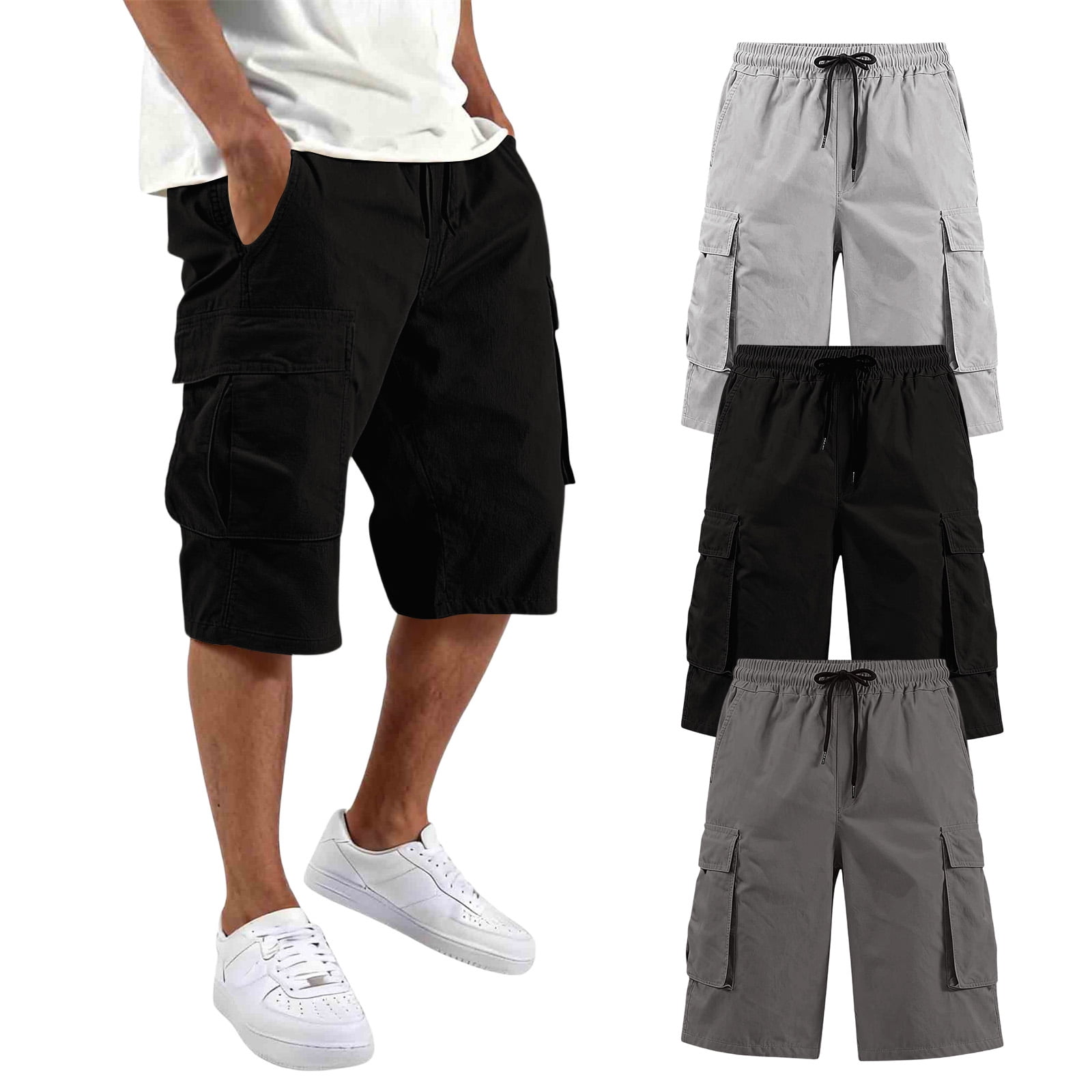 3-Pack：Men's Cargo Shorts Baggy Outdoor Tactical Shorts Summer Casual ...