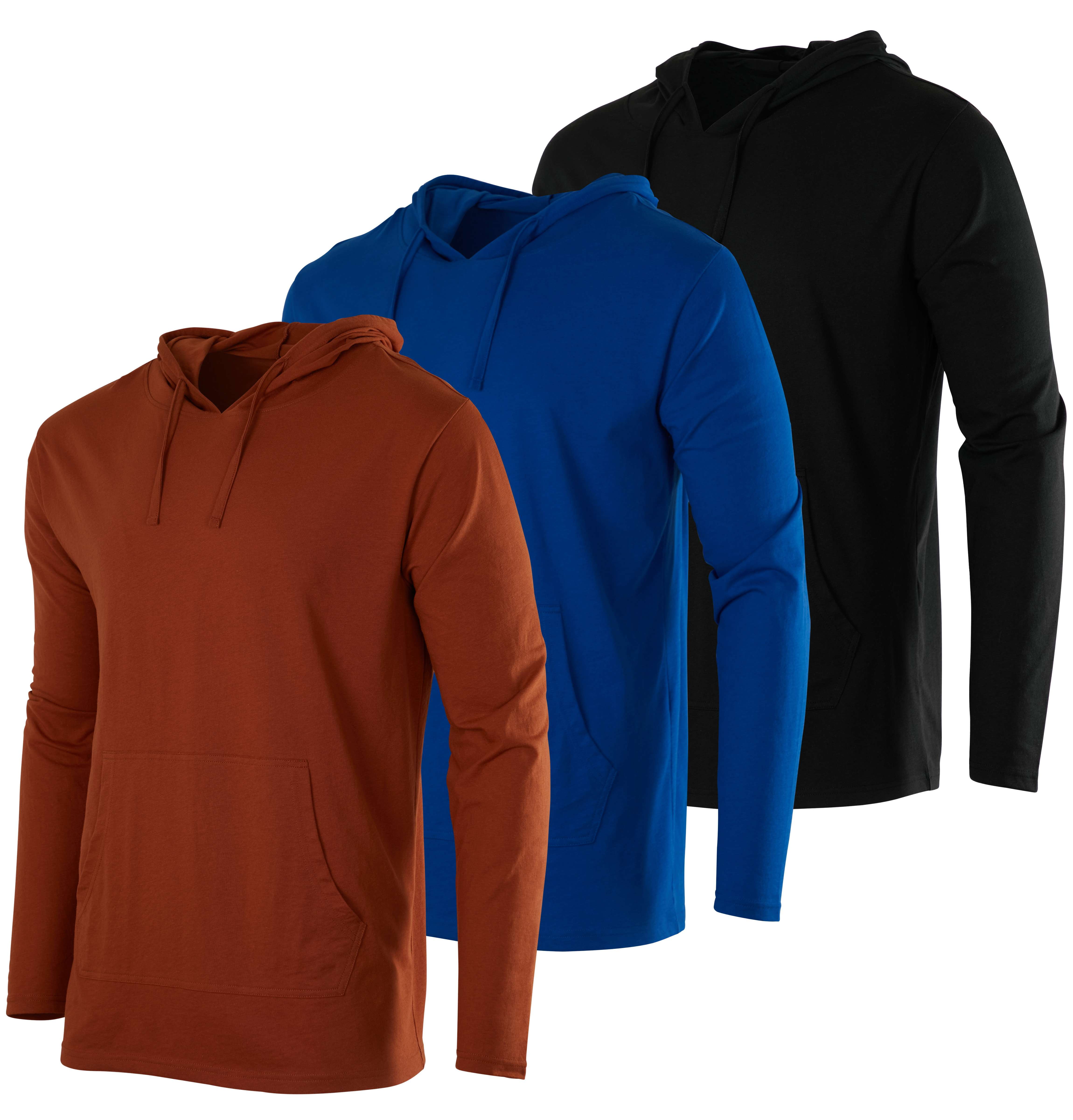 Real Essentials 3 Pack: Men's Cotton Lightweight Casual Pullover ...
