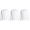 3-Pack Men's Crewneck Sweatshirts, Bulk Cotton Fleece Pullover Layering ...