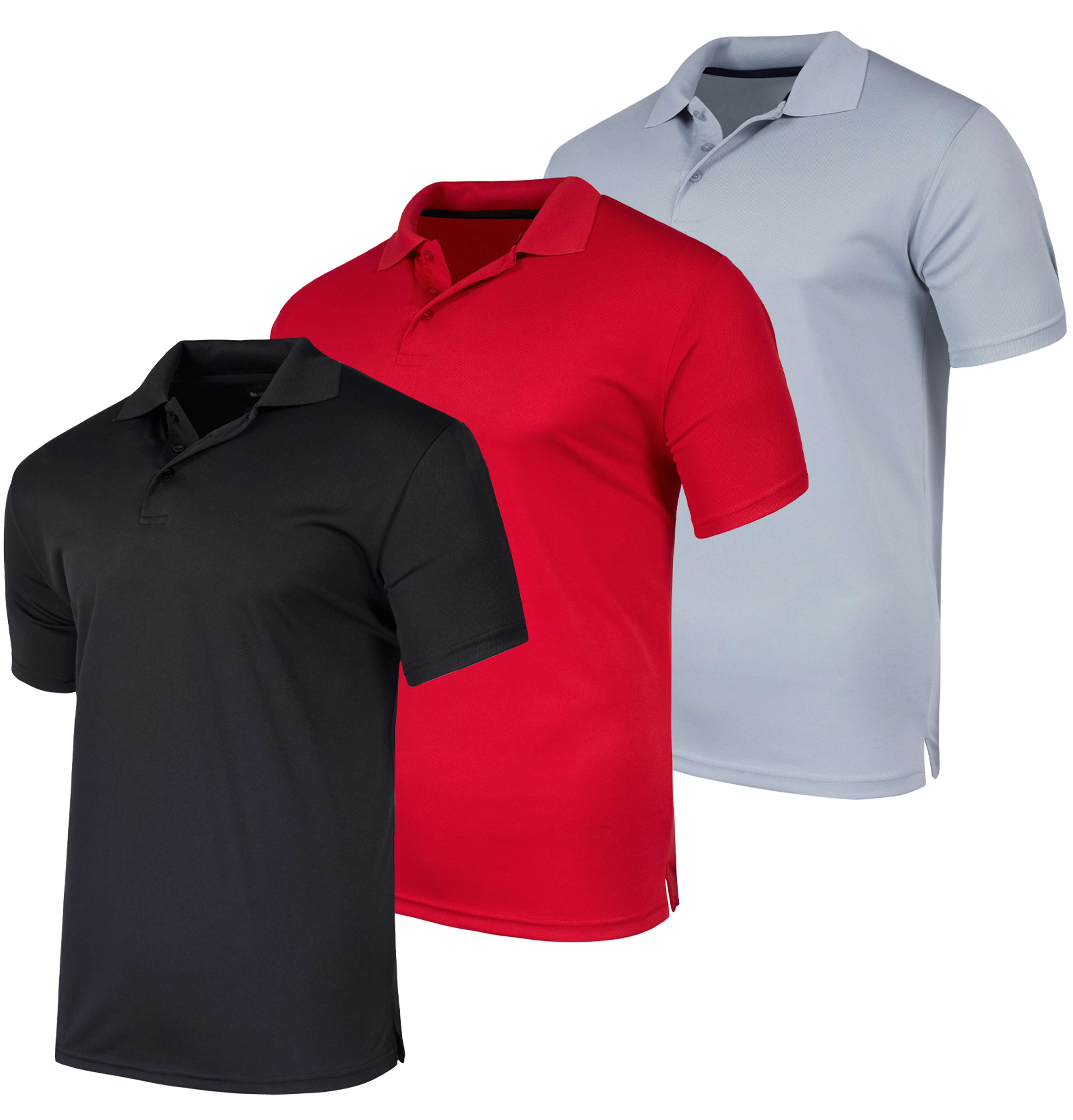 Real Essentials 3 Pack: Men's Quick-Dry Short Sleeve Athletic ...