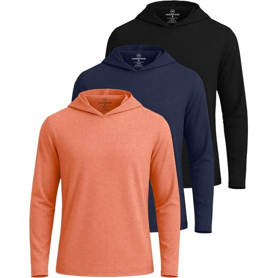 3 Pack: Men's Dry Fit Wicking Long Sleeve Fishing Active Hoodie ...