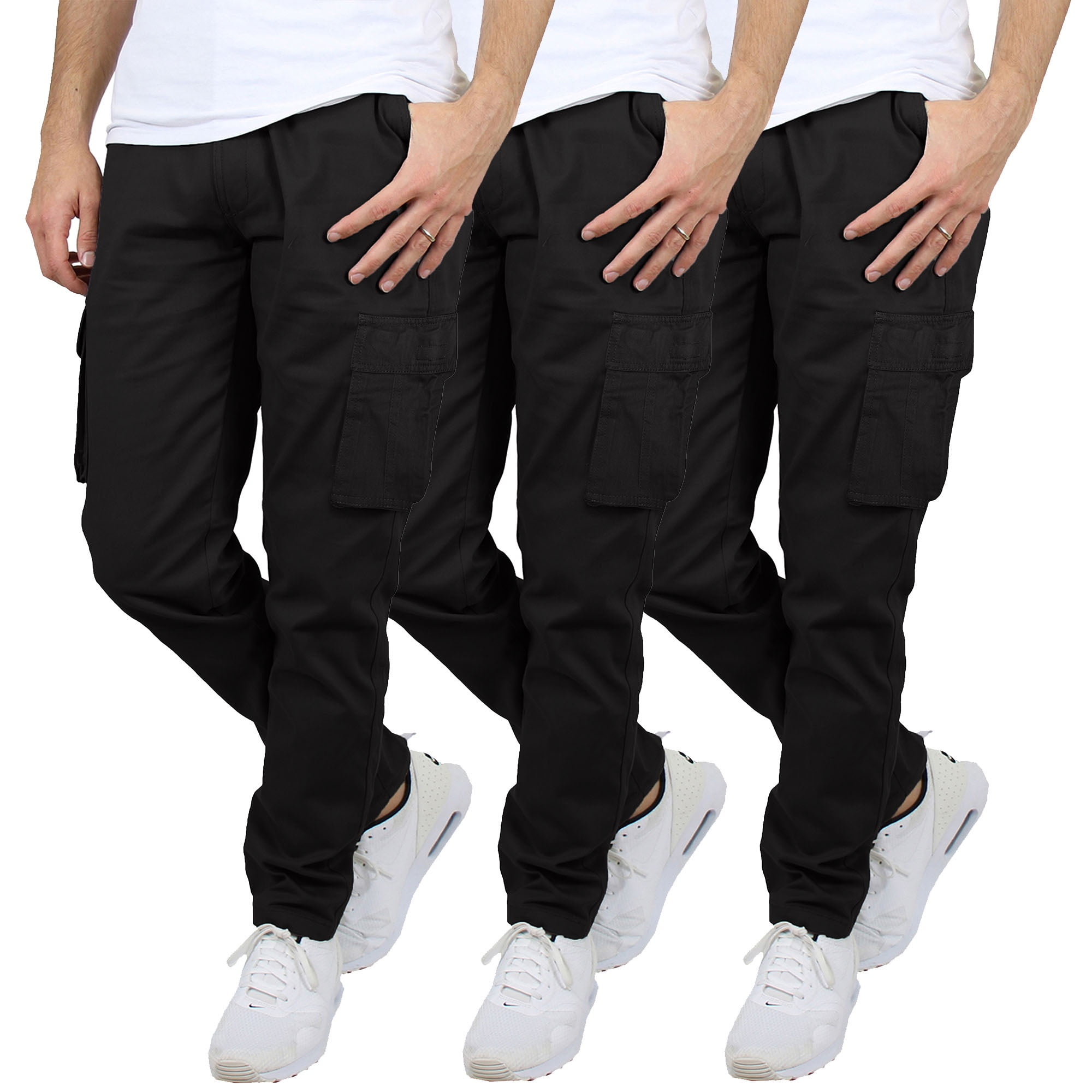3-Pack Men's Flex-Stretch Cotton Cargo Pants, 31-Inch Inseam ...