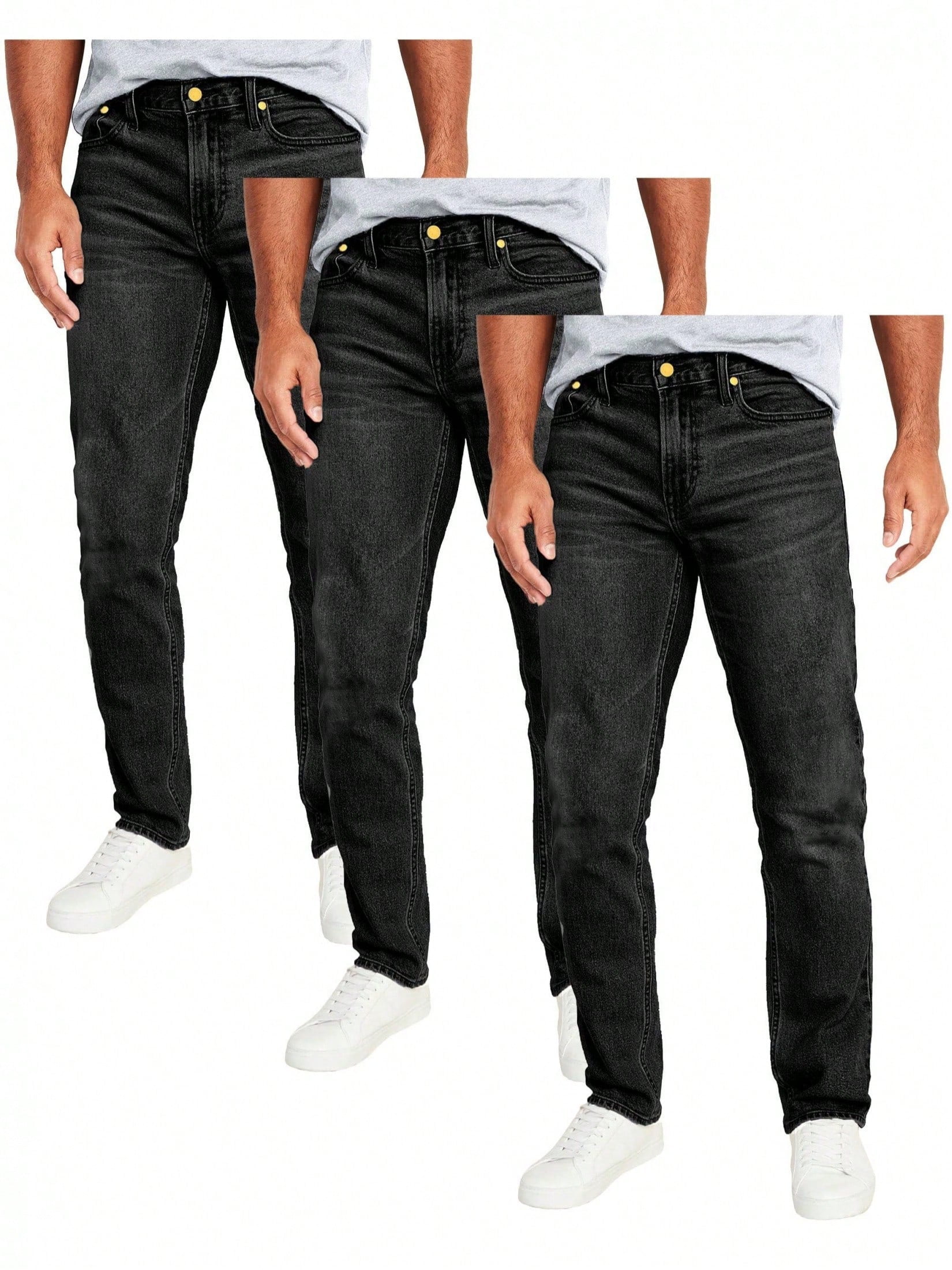 3-Pack Men's Flex Stretch Slim Straight Jeans - Walmart.com