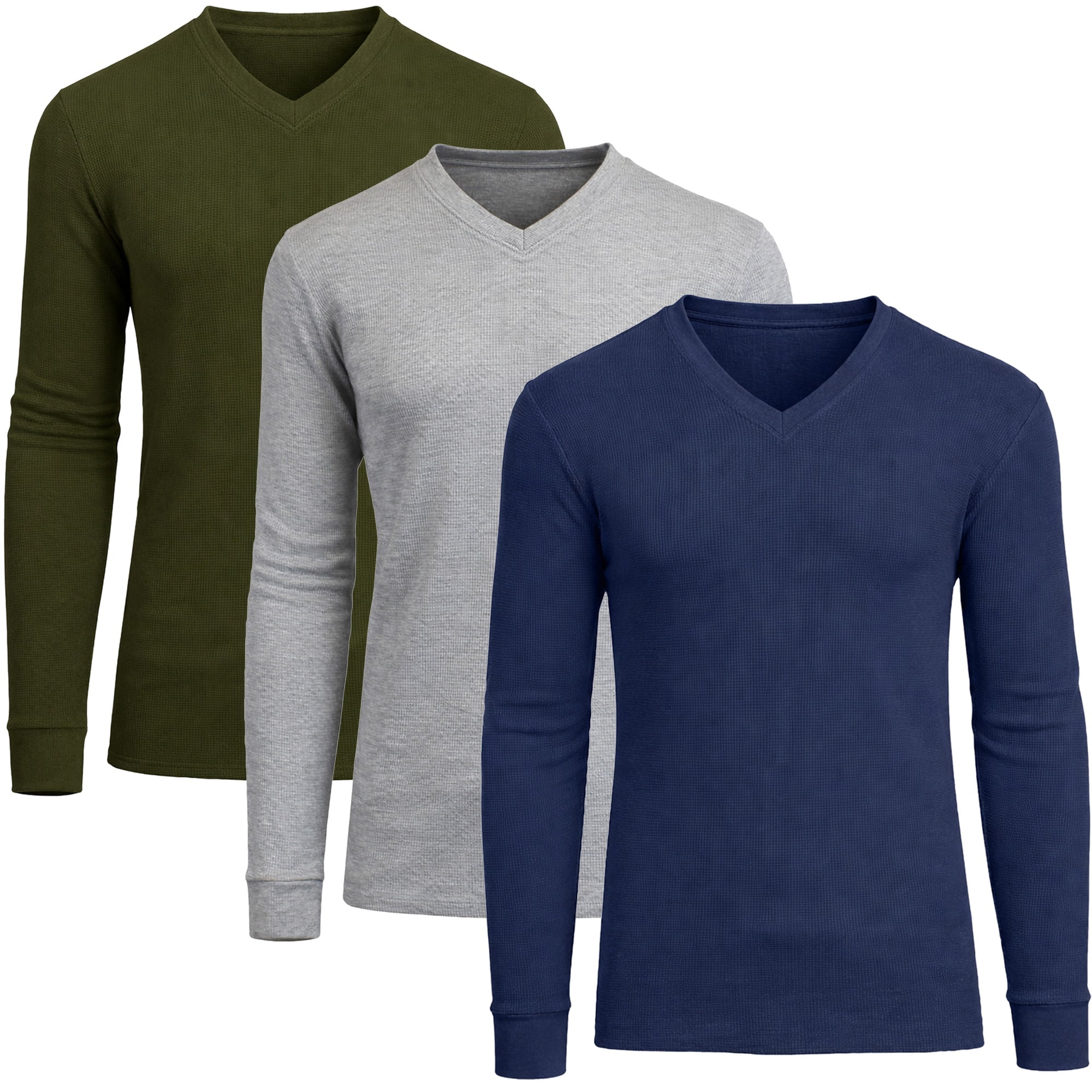 3-Pack Men's Long Sleeve Thermal Shirts (S-5XL) - Walmart.com