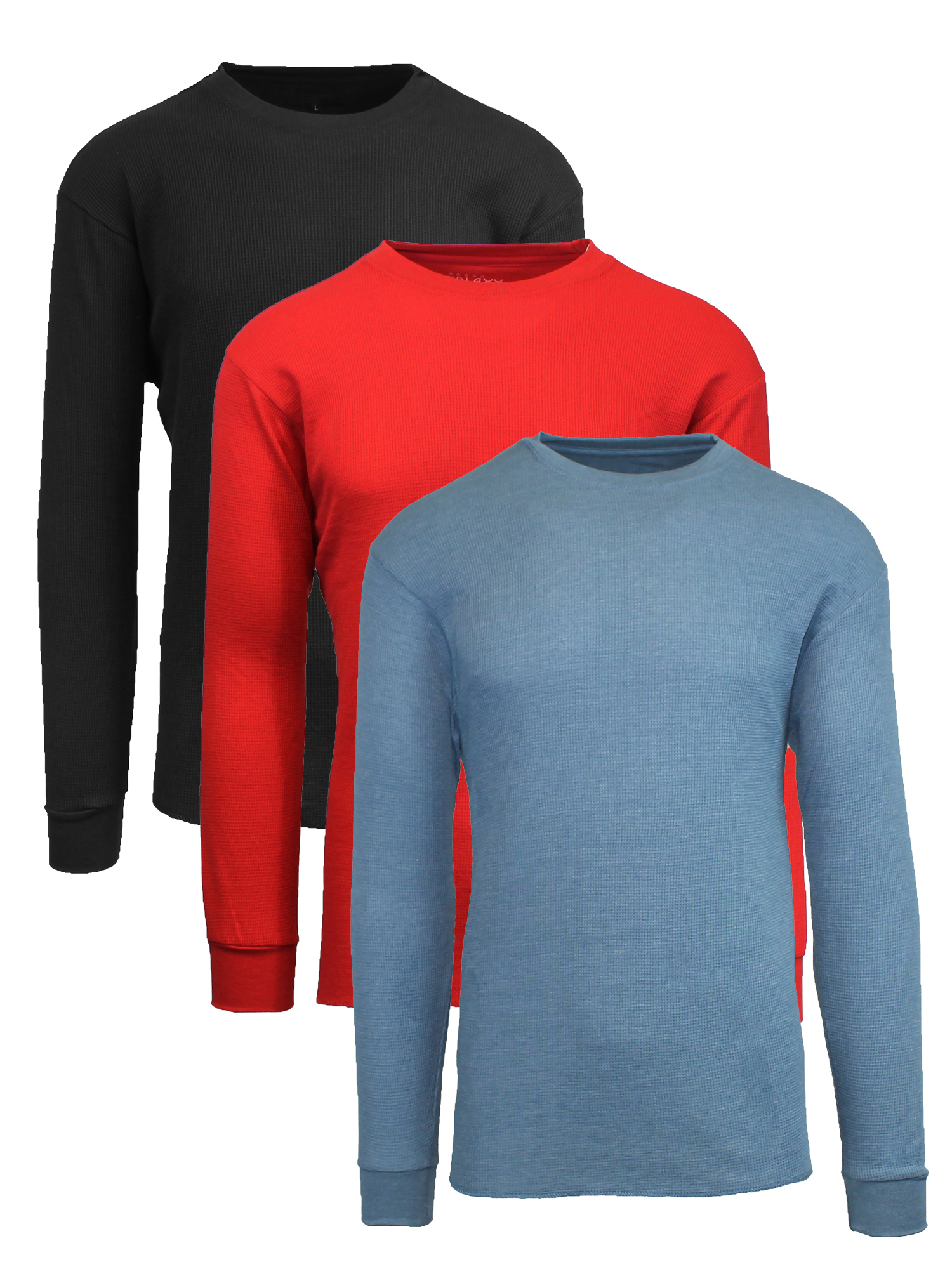 DARESAY [4-Pack] Men's Thermal Crew Long Sleeve Henley Tops Base Layer ...