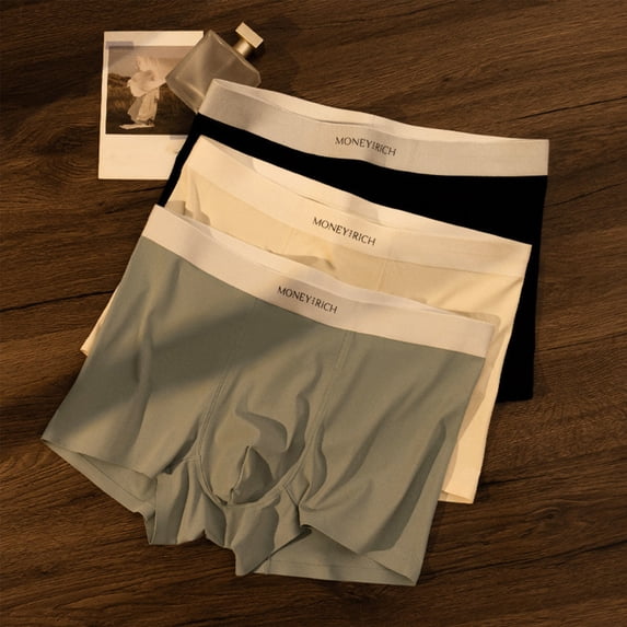 3 Pack Men's Seamless Boxer Briefs Ultra Thin Breathable No Ride Up ...