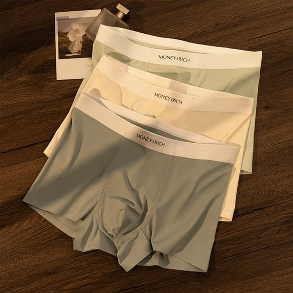 3 Pack Men's Seamless Boxer Briefs Ultra Thin Breathable No Ride Up ...