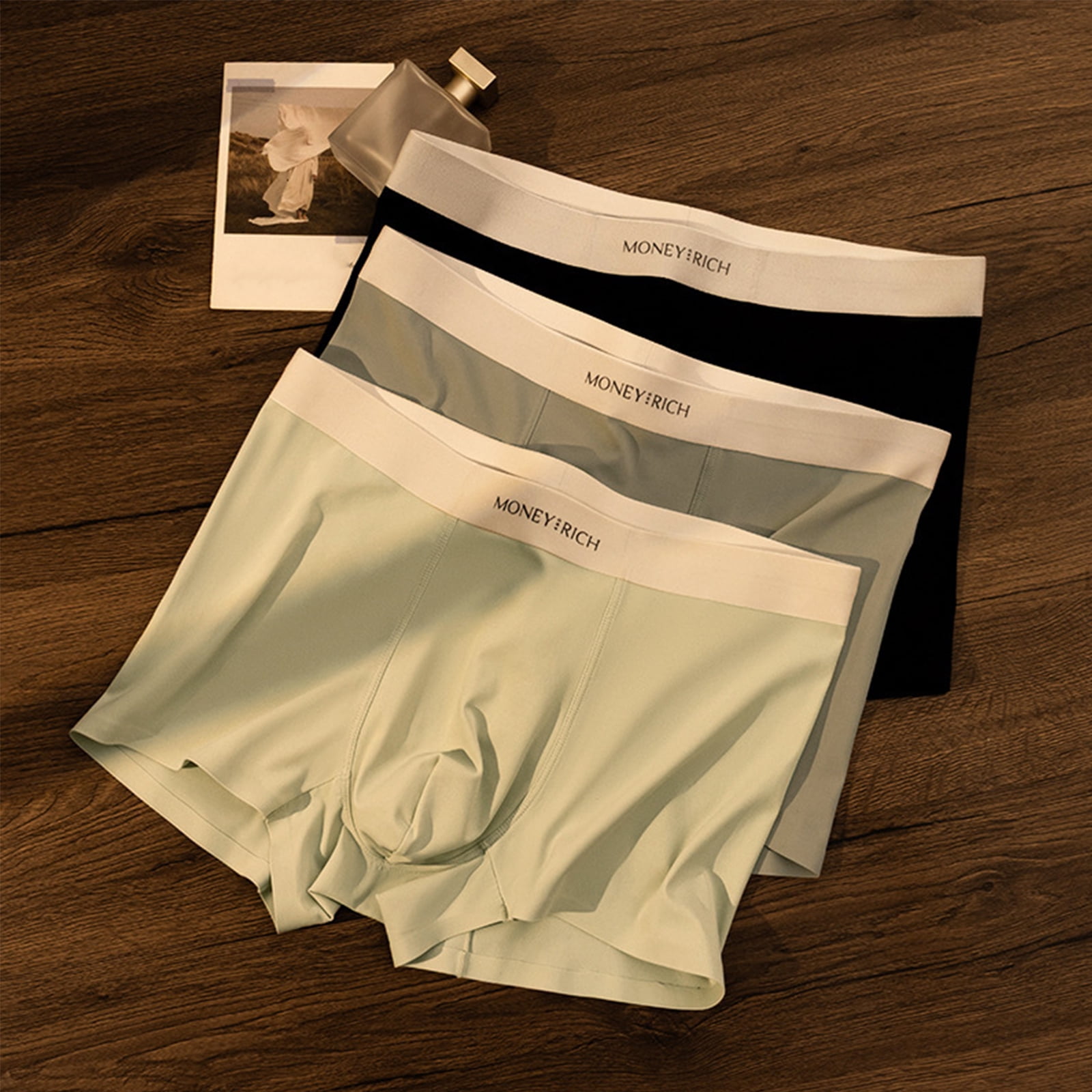 3 Pack Men's Seamless Boxer Briefs Ultra Thin Breathable No Ride Up ...