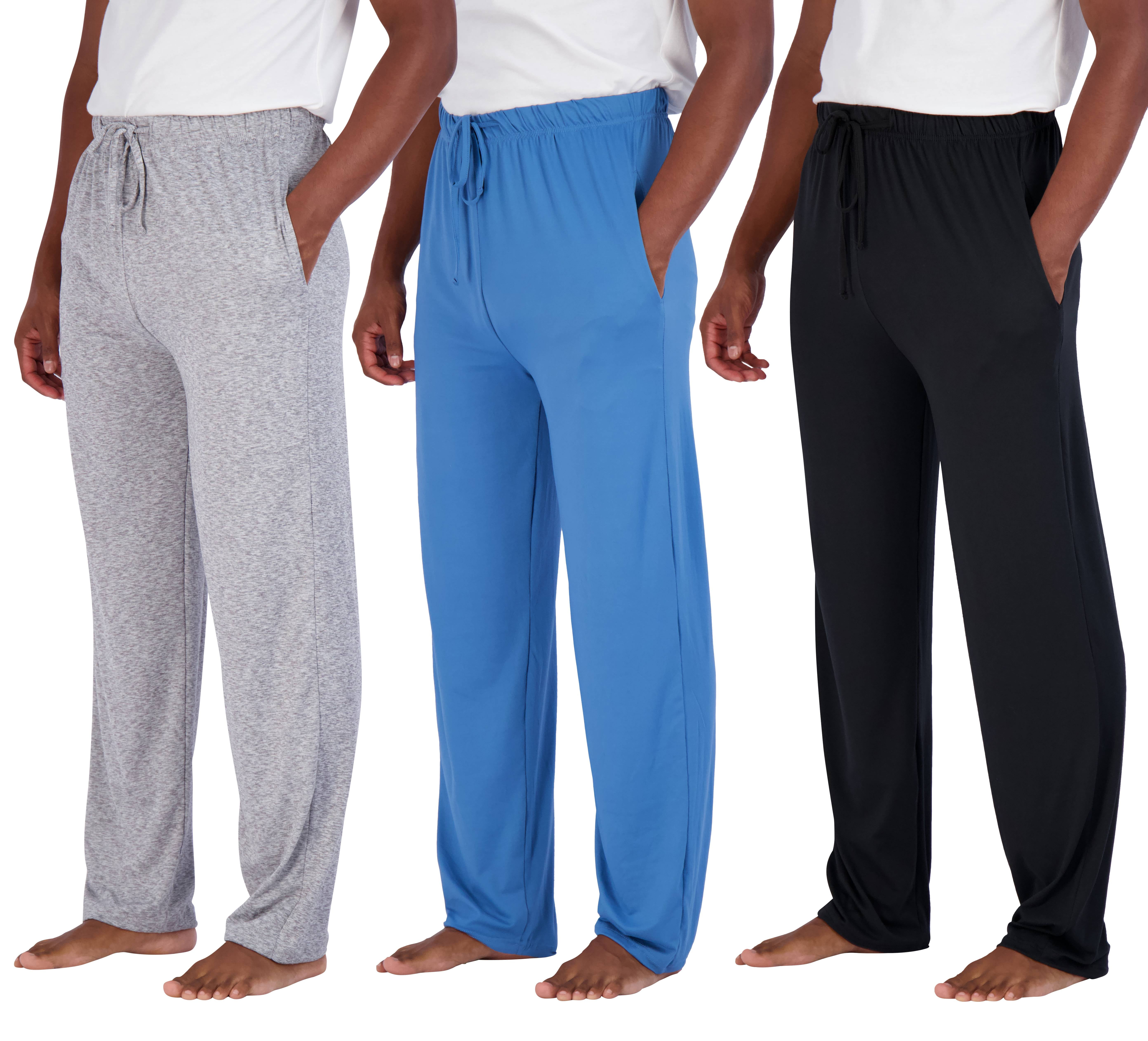 3 Pack: Men's Soft Pajama Lounge Pants with Drawstring & Pockets - 4 ...