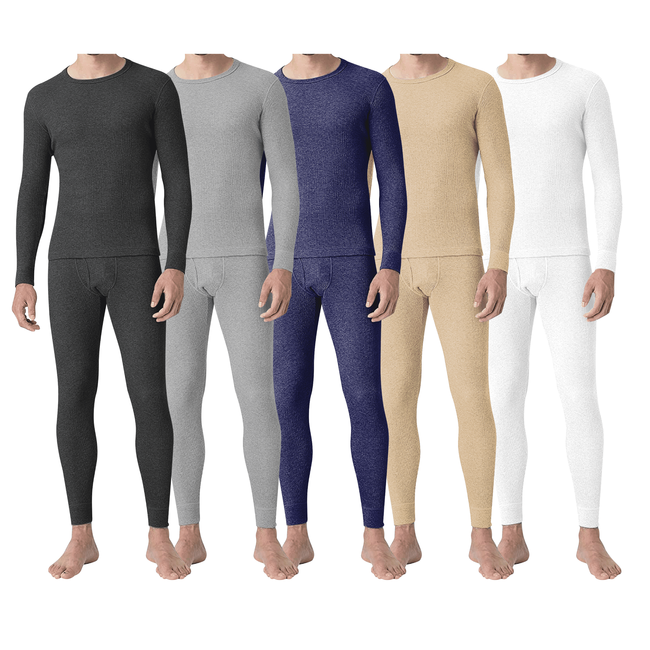 3 Pack Mens Super Soft Cotton Waffle Knit Thermal Underwear Set