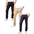 3-Pack Men's Super Stretch Slim Fit Everyday Chino Pants (Sizes, 30-42) - Walmart.com