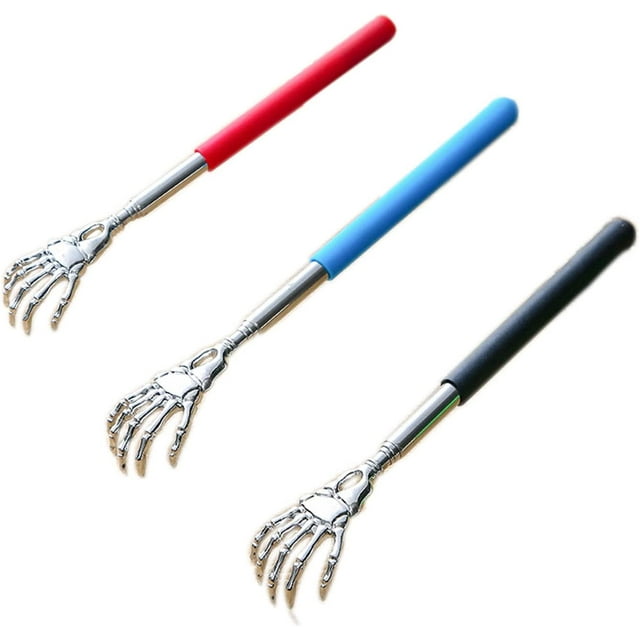 3 Pack Men's Women's Back Scratcher, Black, Blue and Red Stainless ...