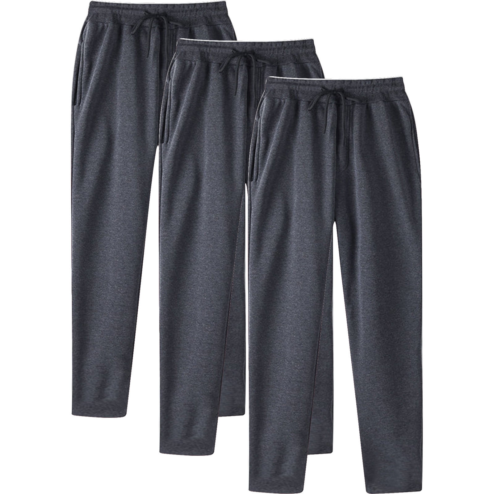 3 Pack Mens Pants Pack Mens Workout Pants Open Bottom Men’s Sweatpants ...