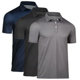 3 Pack Mens Polo Shirts Quick Dry Short Sleeve Golf T Shirt Performance ...