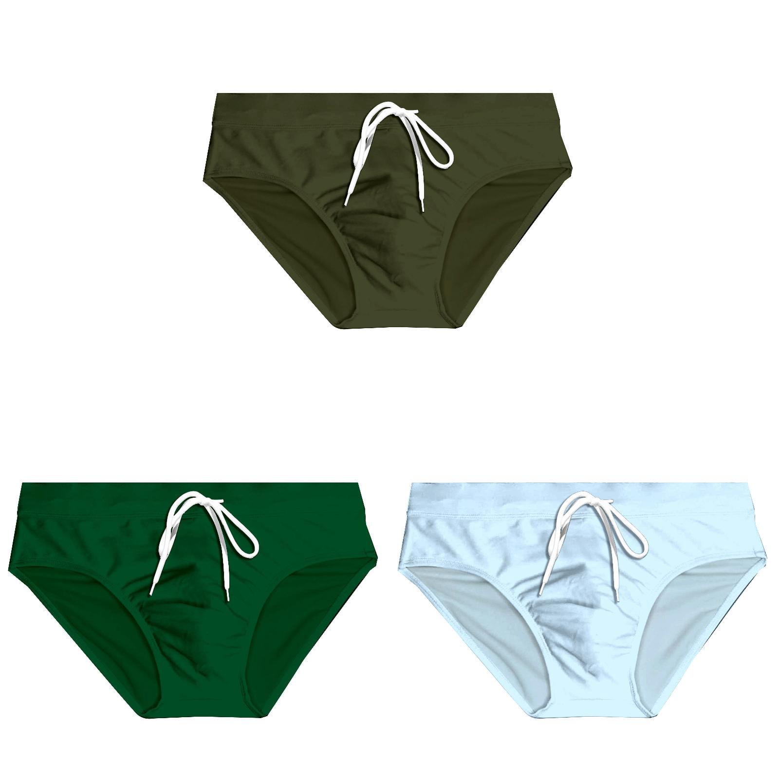 3 Pack Mens Swim Briefs Quick Dry Drawstring Underpants Breathable ...