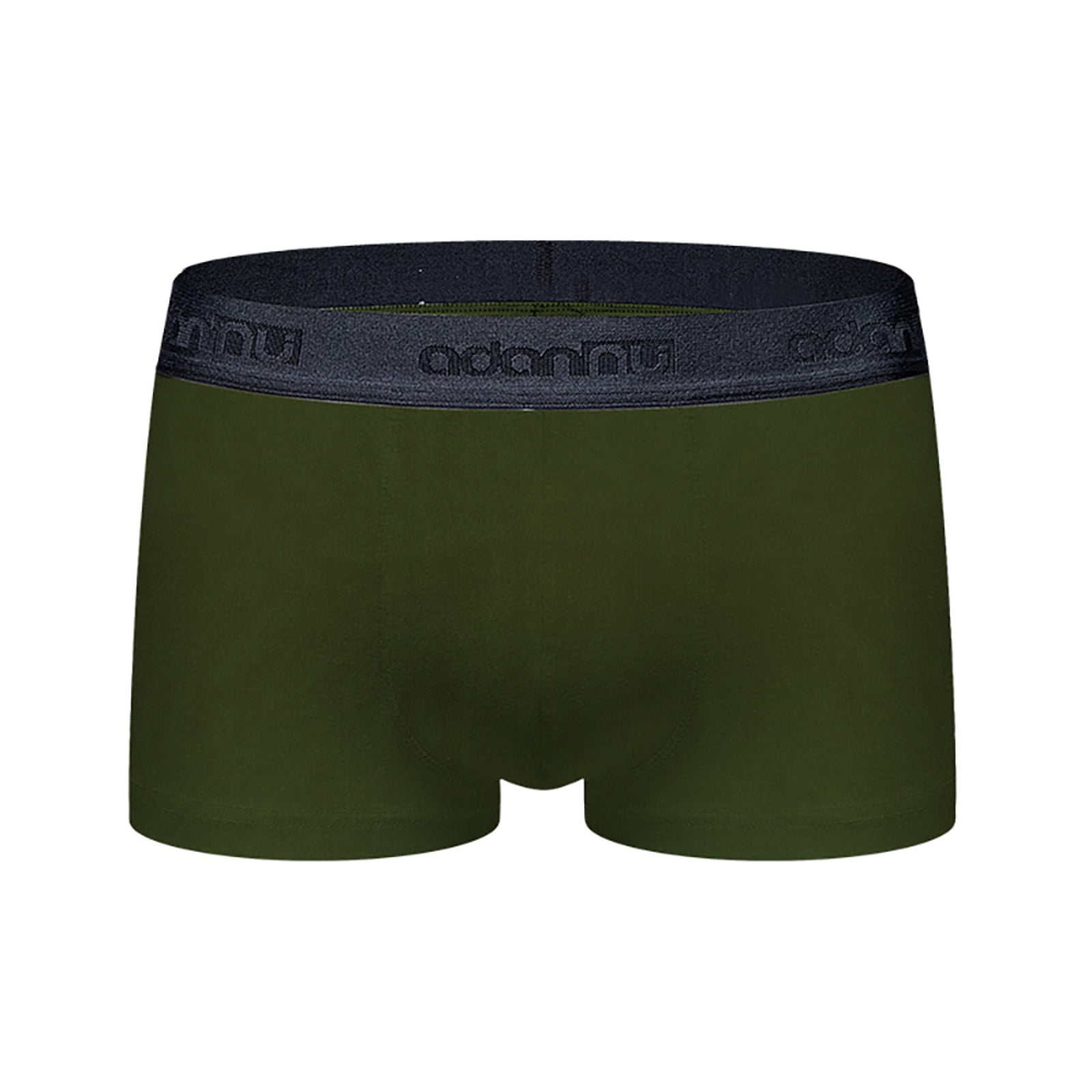 3 Pack Mens Underwear Cotton Solid Color U Raised Shorts Mid Waist