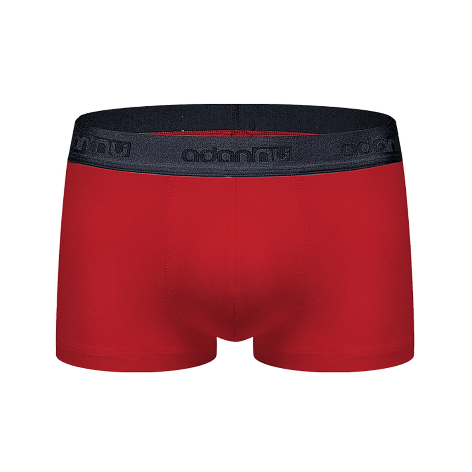 3 Pack Mens Underwear Cotton Solid Color U Raised Shorts Mid Waist