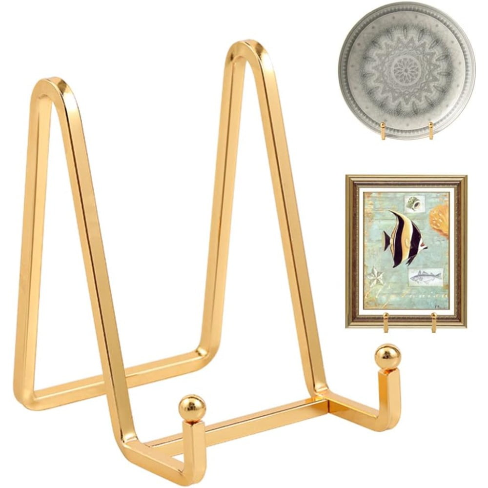 3-Pack Metal Display Easel Stands - 3 inch, 4.5 inch & 6 inch Gold Iron ...