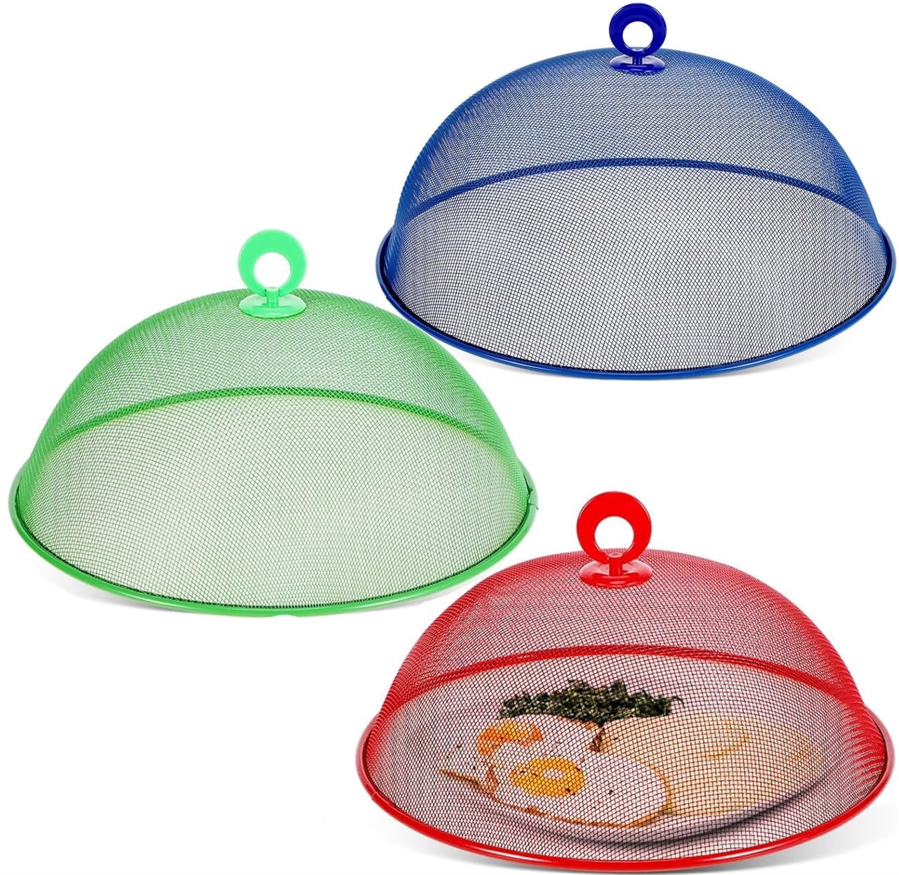 3 Pack Metal Mesh Food Cover,Bexikou Outdoor Mesh Food Tents ,Reusable ...