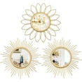 3 Pack Metal Mirrors for Wall Sunburst Wall Mirrors Home Décor ...