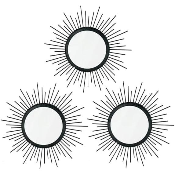 3 Pack Metal Mirrors for Wall Sunburst Wall Mirrors Home Décor ...