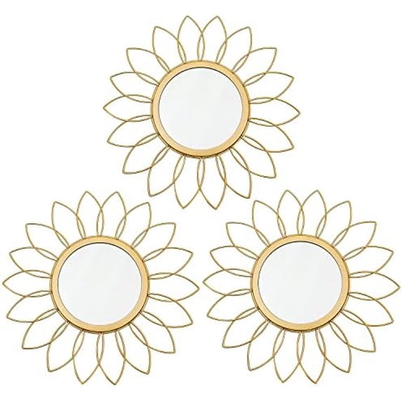 3 Pack Metal Mirrors for Wall Sunburst Wall Mirrors Home Décor ...