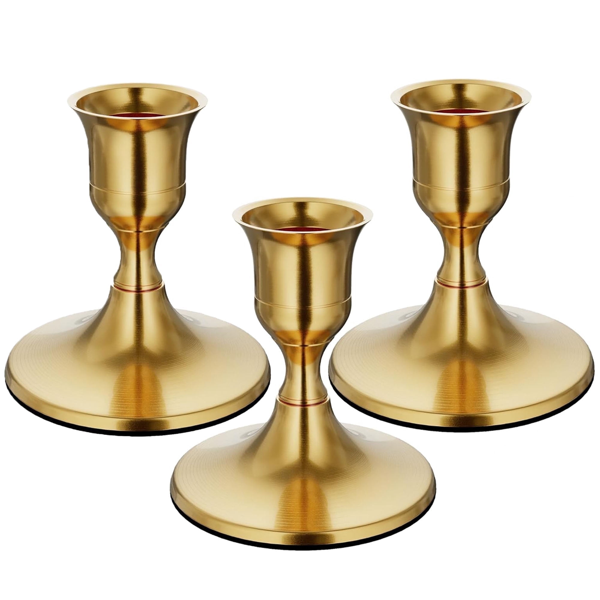 3 Pack Metal Taper Candle Holders For Candlesticks Gold, Candelabra ...