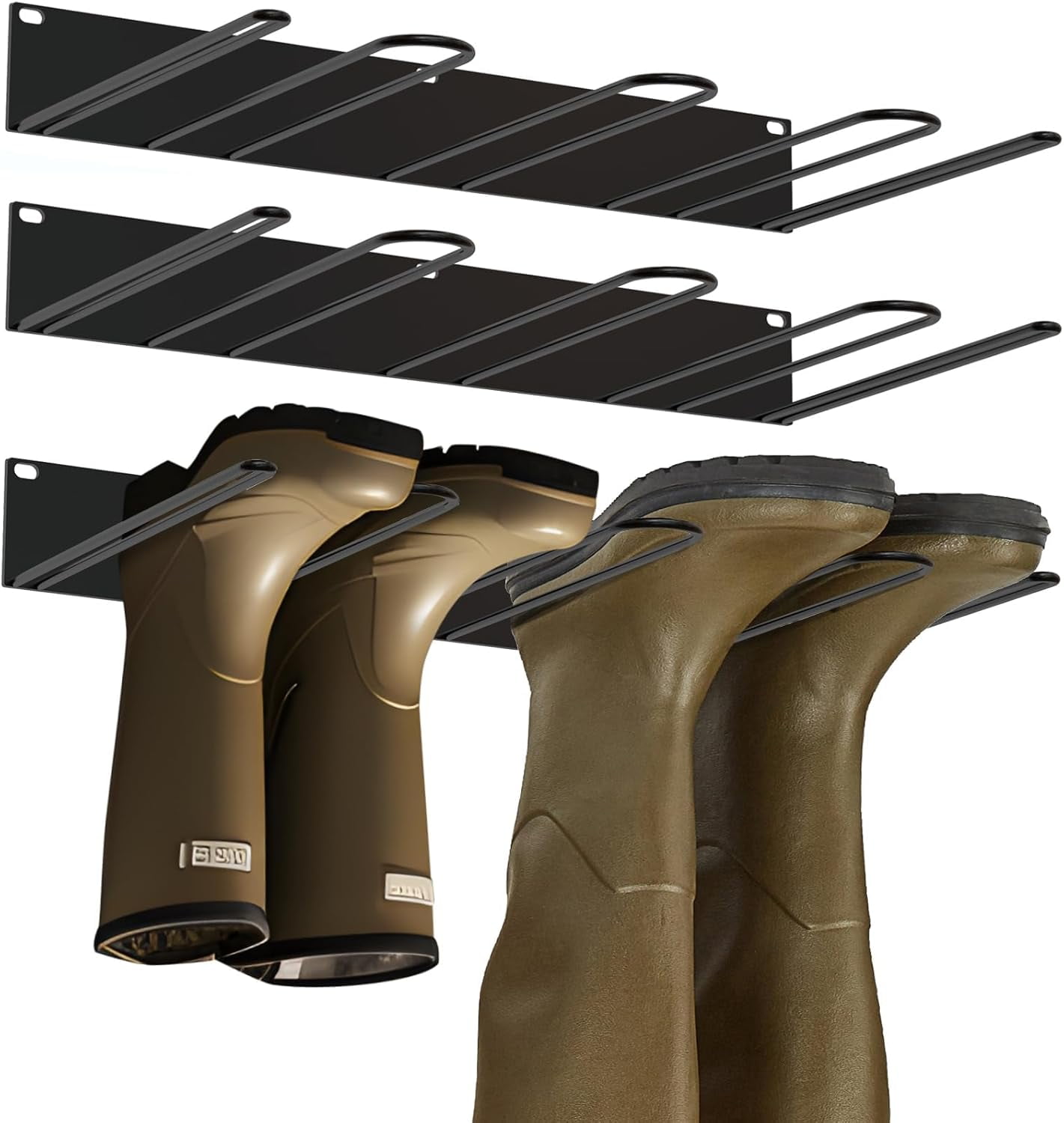 3 Pack Metal Wall Mounted Boot Rack, Sturdy Alloy Steel, Rust Resistant ...