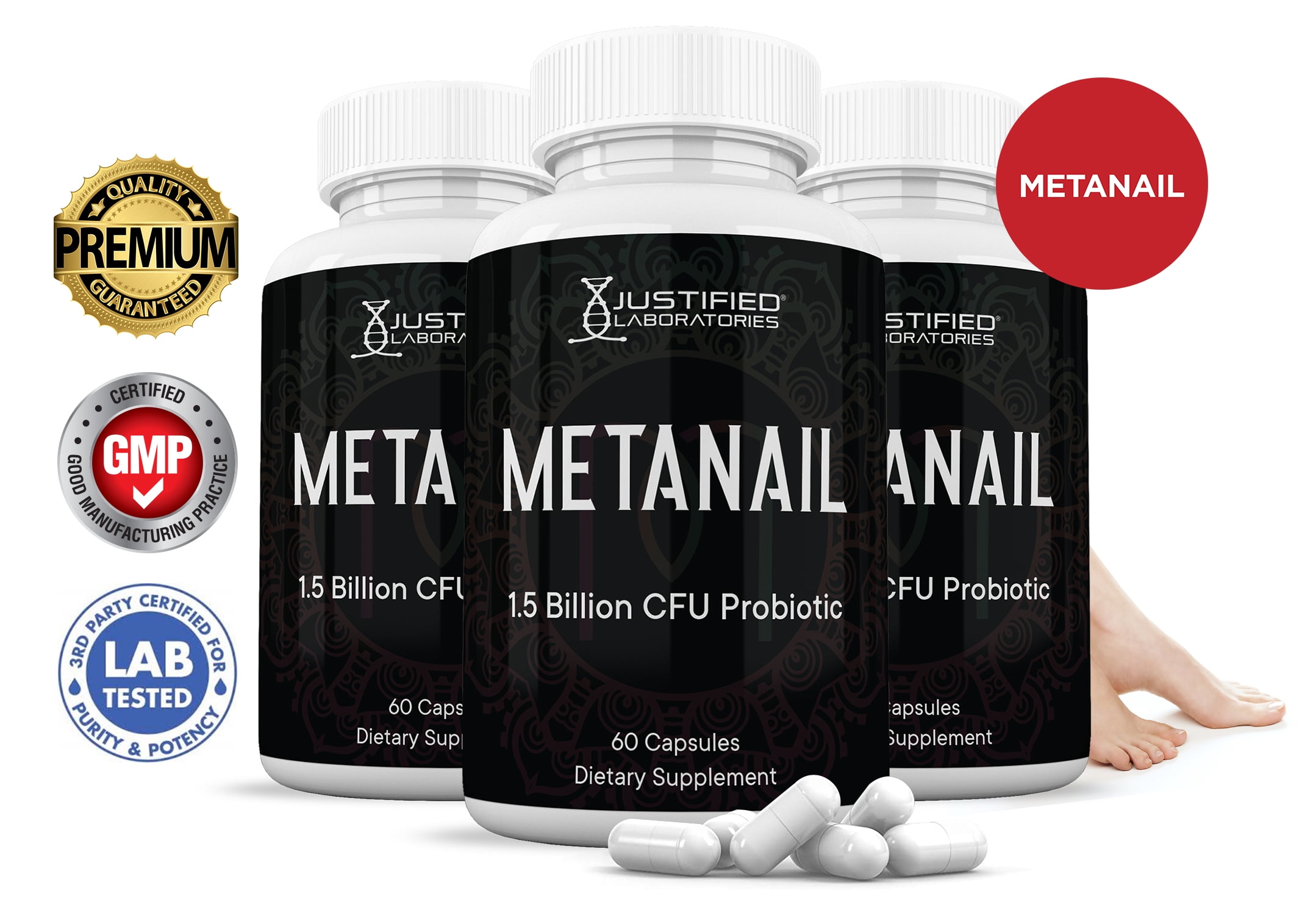 (3 Pack) Metanail 1.5 Billion CFU Probiotic Nail Support 180 Capsules ...