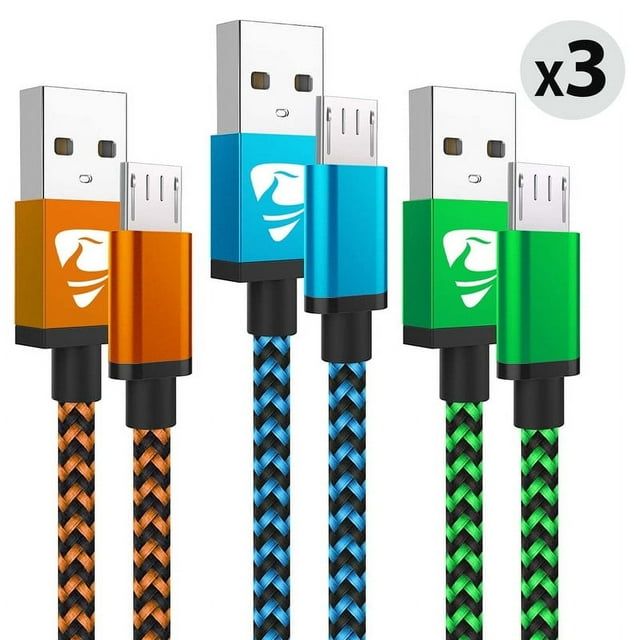 XUDUO 3 Pack Long 6FT Micro USB Cable, Fast Charging Power Cord for ...