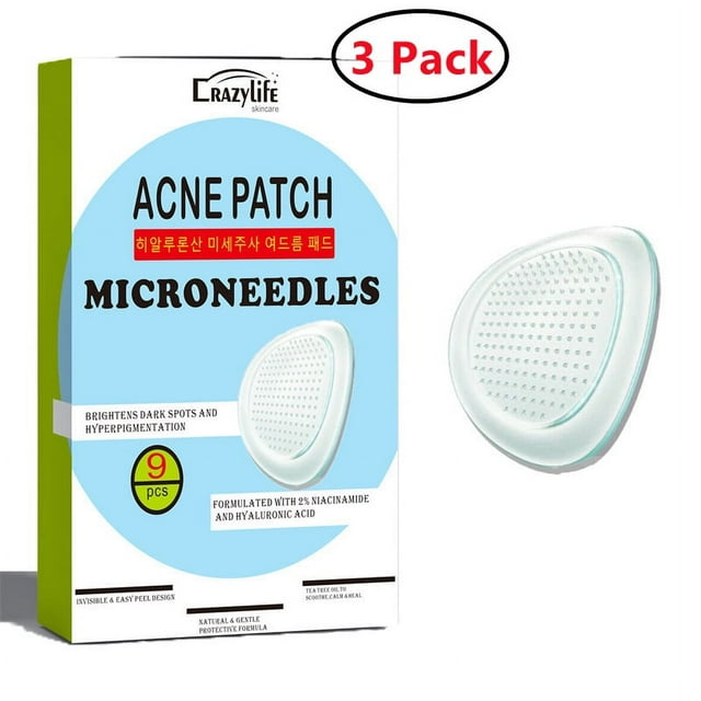 3 Pack Microdart Acne Patch (9 Patches) - Hyaluronate, Salicylic Acid ...