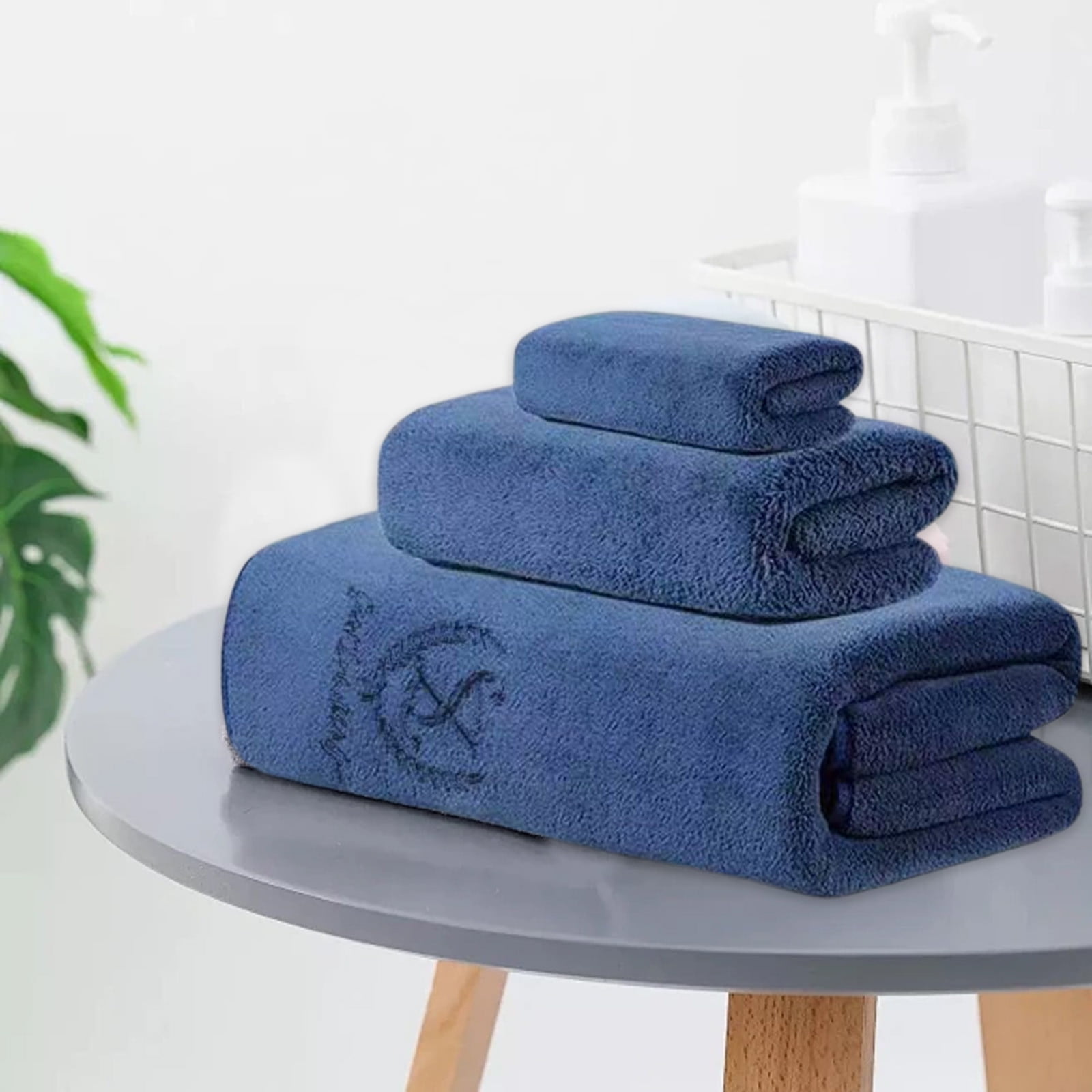3 Pack Microfiber Bath Towels Heavy Bath Towels Bath Towel Set ...